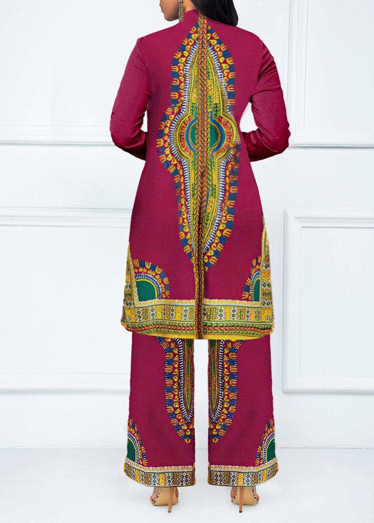 Hot Pink Zipper African Tribal Print Top and Pants | modlily.com - USD ...