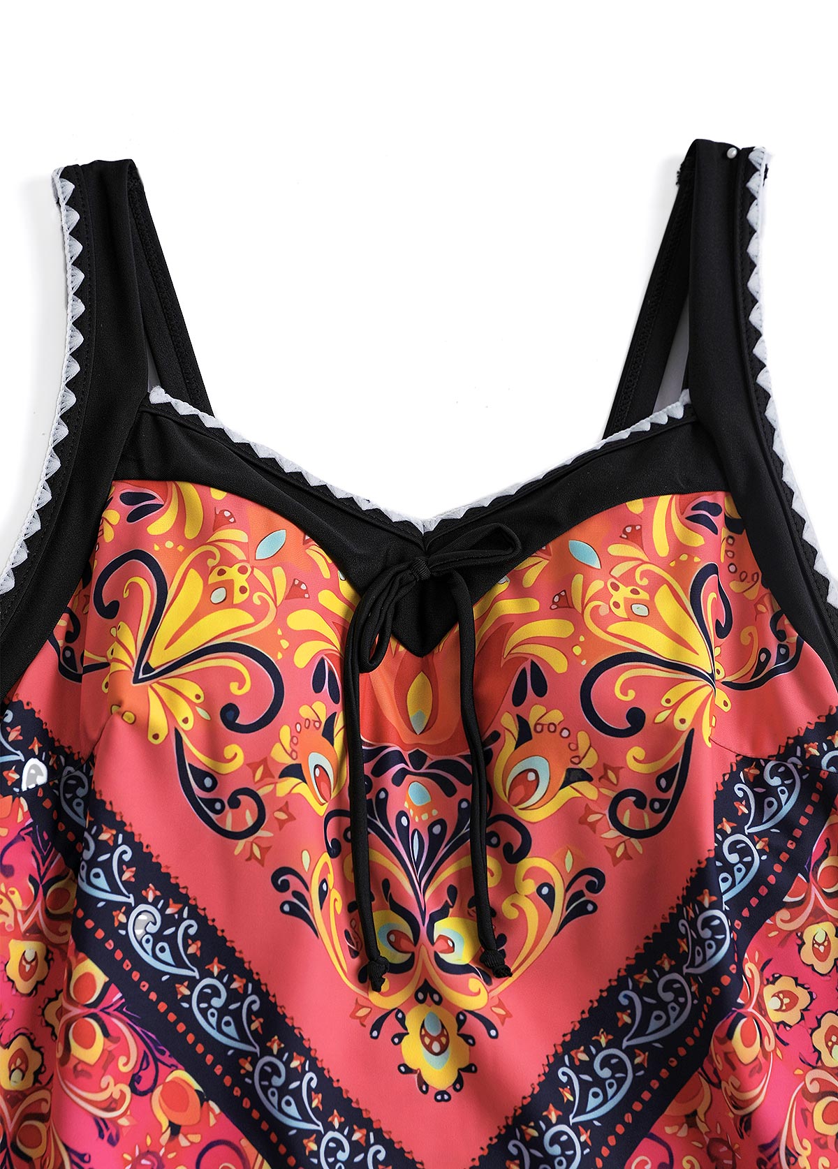 Bowknot Tribal Print Multi Color Tankini Top | modlily.com - USD 29.98