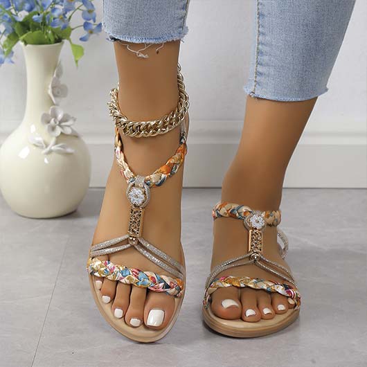 Beige Rubber Detail Open Toe Falt-an amazing $34.98-Shoes for Women ...